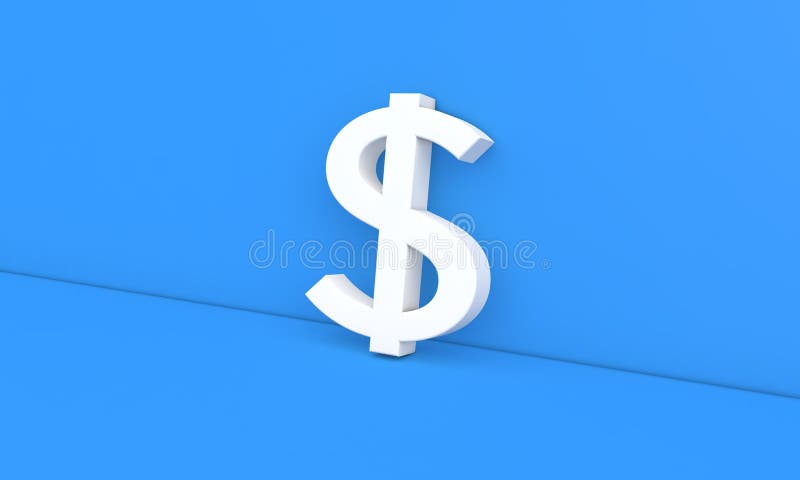 Dollar Sign on a Blue Background. Stock Illustration - Illustration of ...