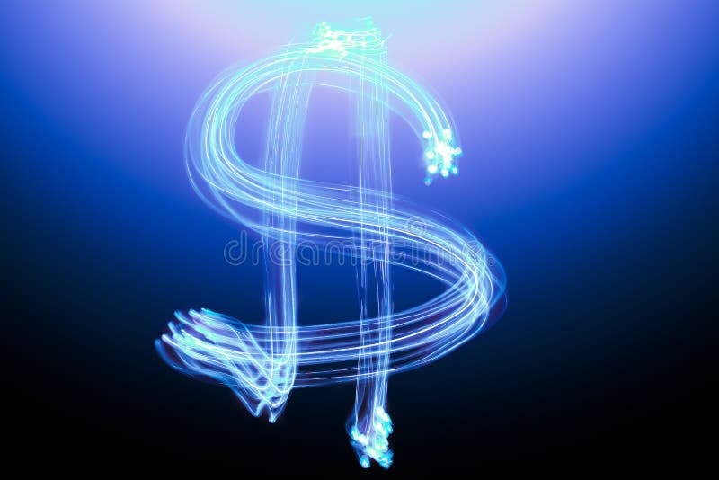 Dollar Sign. Blue Freeze Light Photo Stock Photo - Image of blue ...