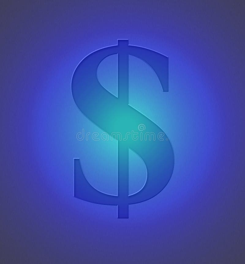 Blue Dollar Coin Isolated Over Forest Trees Blur. 3d Render Isolated ...