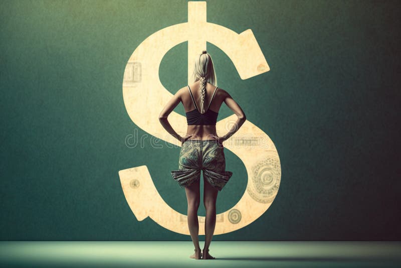 Dollar Sign in Boho Clothes Doing Yoga Created with Generative AI ...