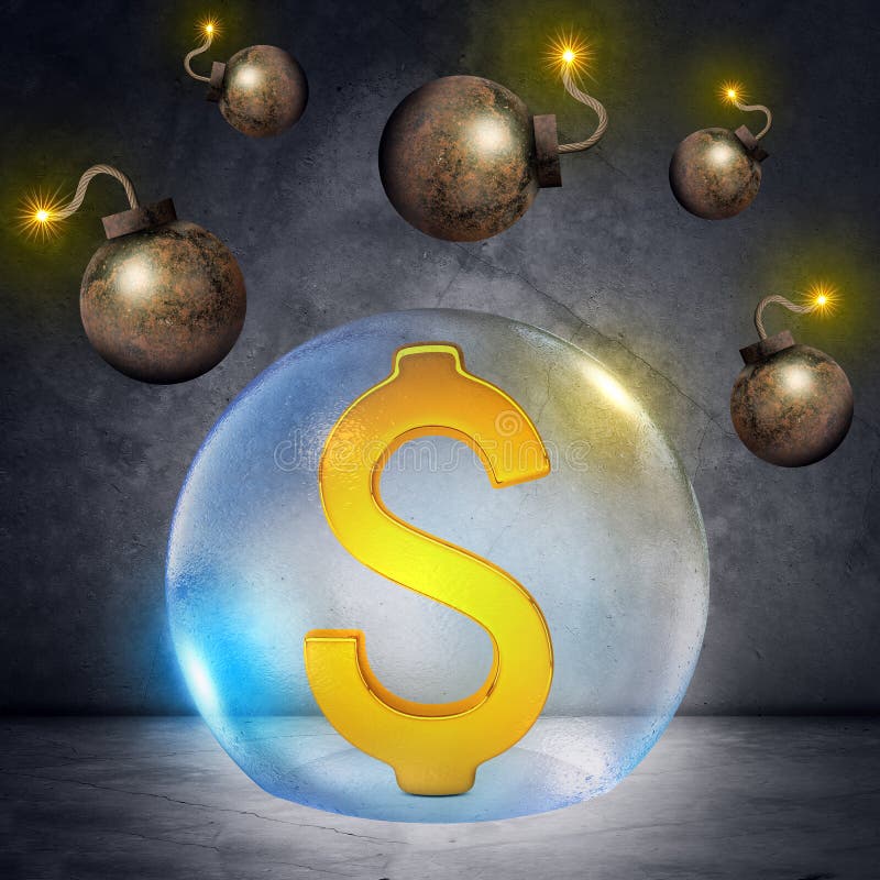 Dollar sign in bubble stock illustration. Illustration of symbol - 66532162