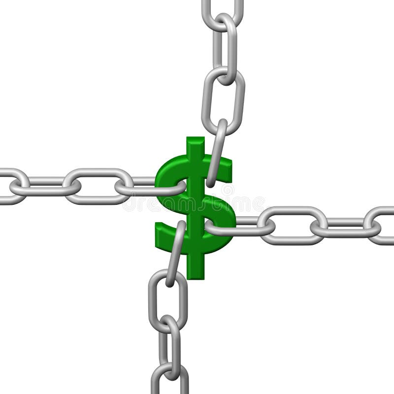 Dollar in Chains stock vector. Illustration of finance - 7678019