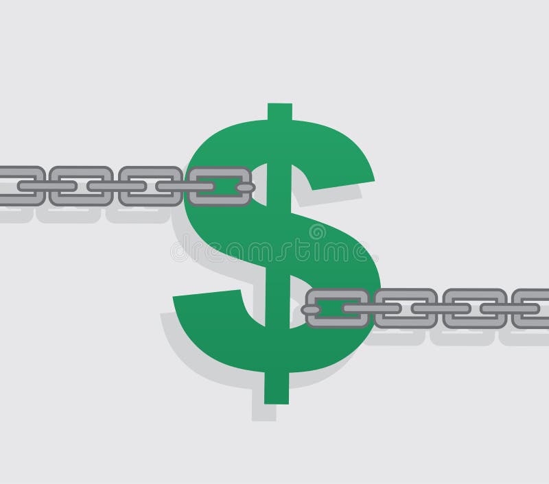 Dollar in Chains stock vector. Illustration of finance - 7678019