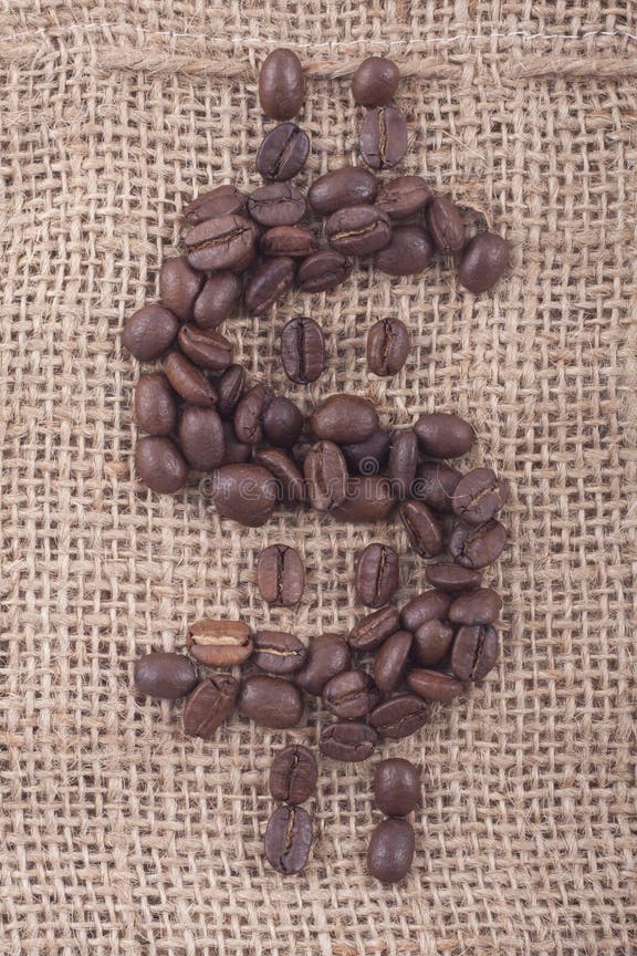 Dollar Sign of Coffee Beans on Jute Stock Image - Image of black, java ...