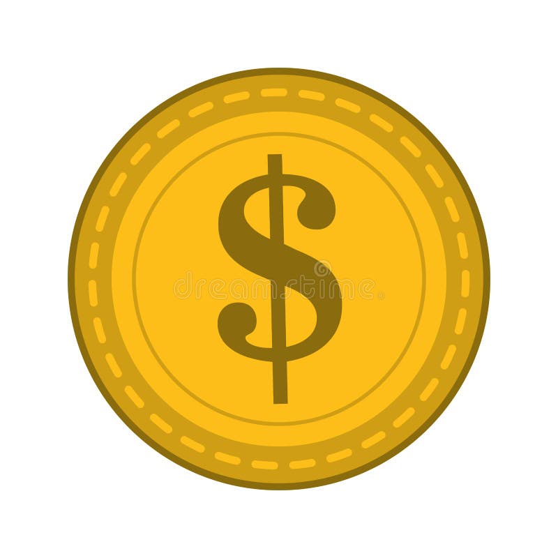Dollar sign coin icon stock illustration. Illustration of design - 74107105