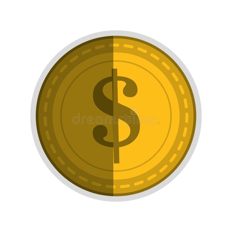 Dollar sign coin icon stock illustration. Illustration of circle - 74107800
