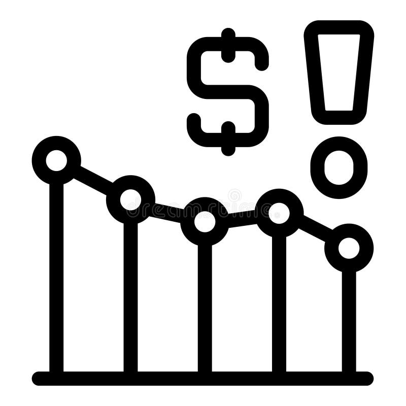Dollar Sign with Decreasing Graph Showing Inflation Stock Illustration ...