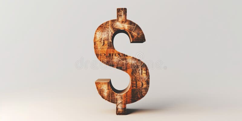 A Dollar Sign Depicted on a White Background Stock Illustration ...