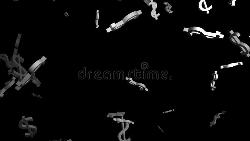 Dollar Sign Drop. 4k Video. Dollar Sign Falling on Black. Looped ...