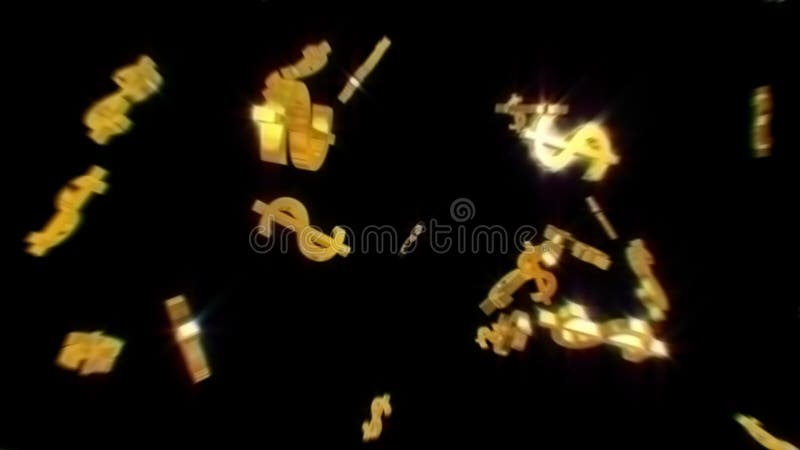 Dollar Sign Drop. 4k Video. Dollar Sign Falling on Black. Looped ...