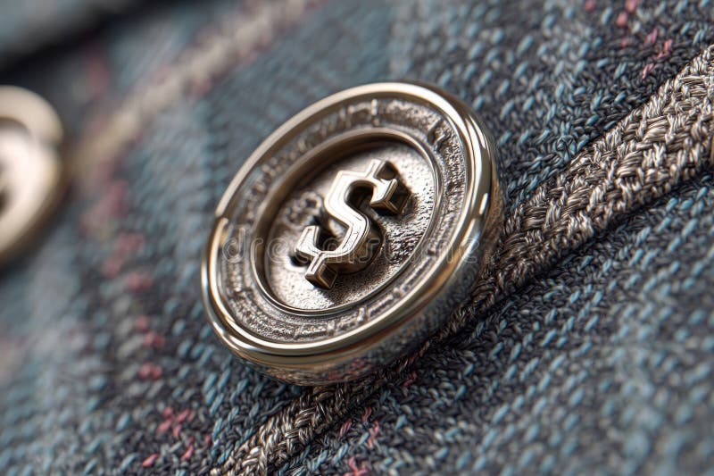 Suit Button with Embossed Dollar Sign Stock Image - Image of suit, wool ...
