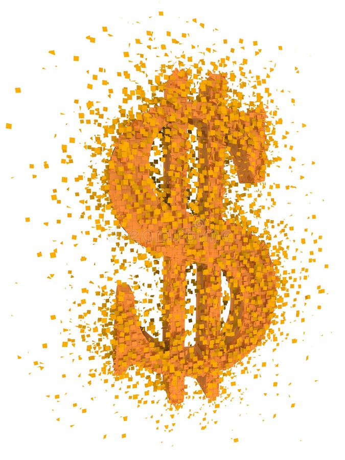 Dollar sign exploding stock illustration. Illustration of abstract ...