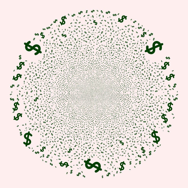 Dollar Sign Icon Mosaic Burst Spheric Cluster Stock Vector ...