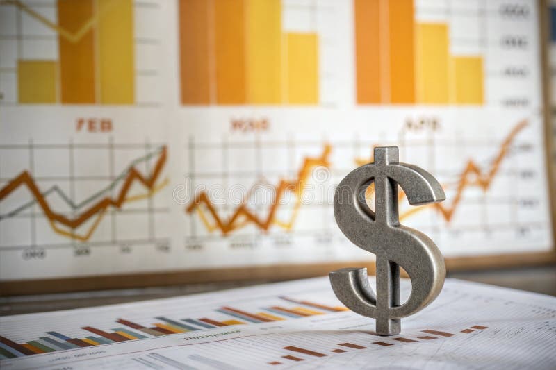 Dollar Sign on Financial Charts Illustrates Growth Stock Illustration ...