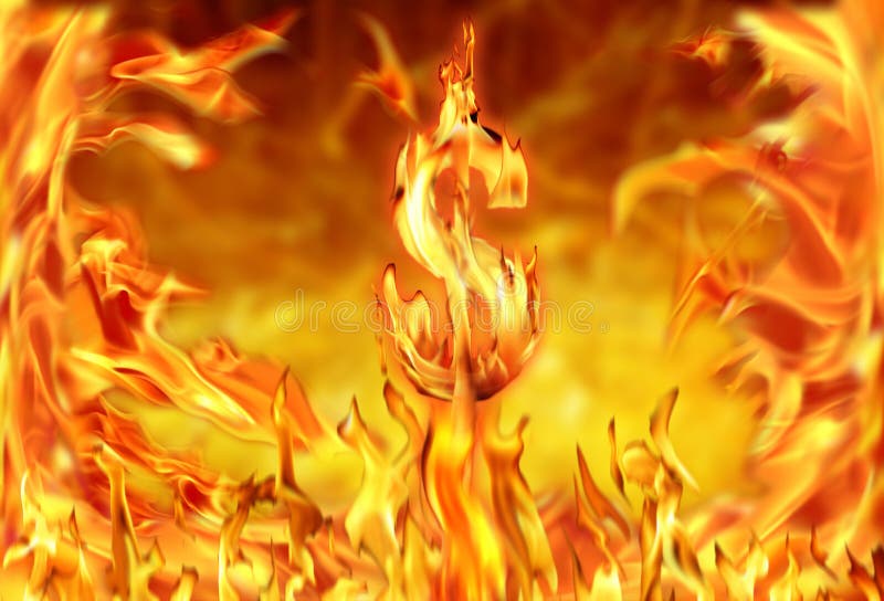 Dollar Sign and Fire Flames Stock Image - Image of ideas, manipulation ...
