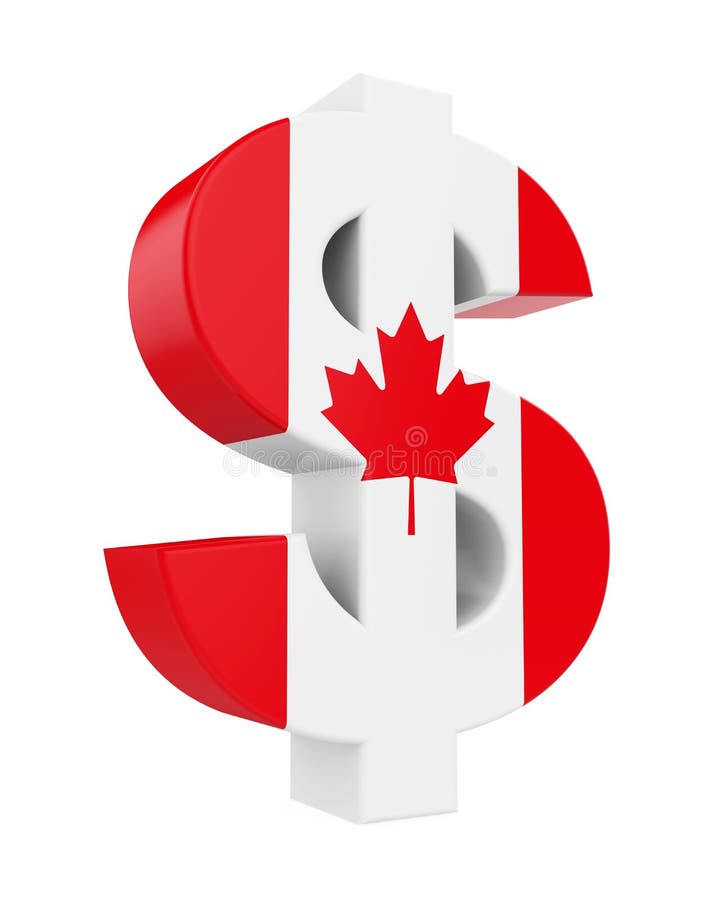 Canadian Dollar CAD Currency Symbol with Flag - Vector Stock Vector ...