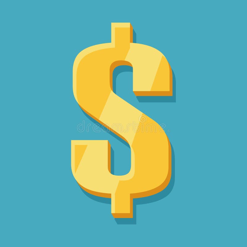 Dollar Sign Flat Style Icon Vector Illustration Stock Vector ...