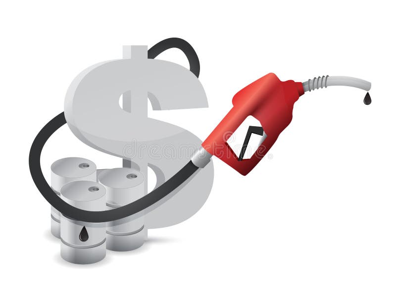 Dollar Sign with Gas Nozzle Stock Illustration - Illustration of ...
