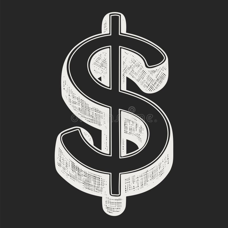 Dollar Sign. Hand Drawn Sketch Style. Vector Illustration Isolated on ...