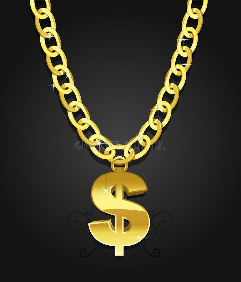 Dollar Sign Hanging on the Chain Stock Vector - Illustration of youth ...