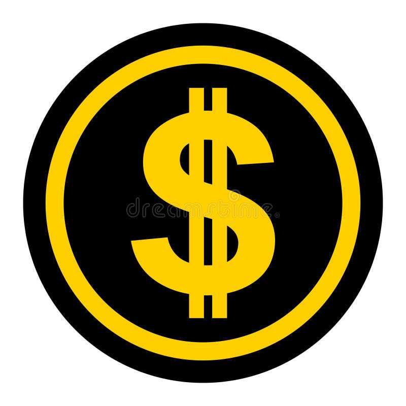 Dollar sign icon stock vector. Illustration of yellow - 323793551