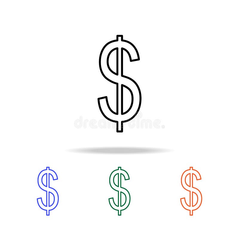 Dollar Sign Icon. Elements in Multi Colored Icons for Mobile Concept ...