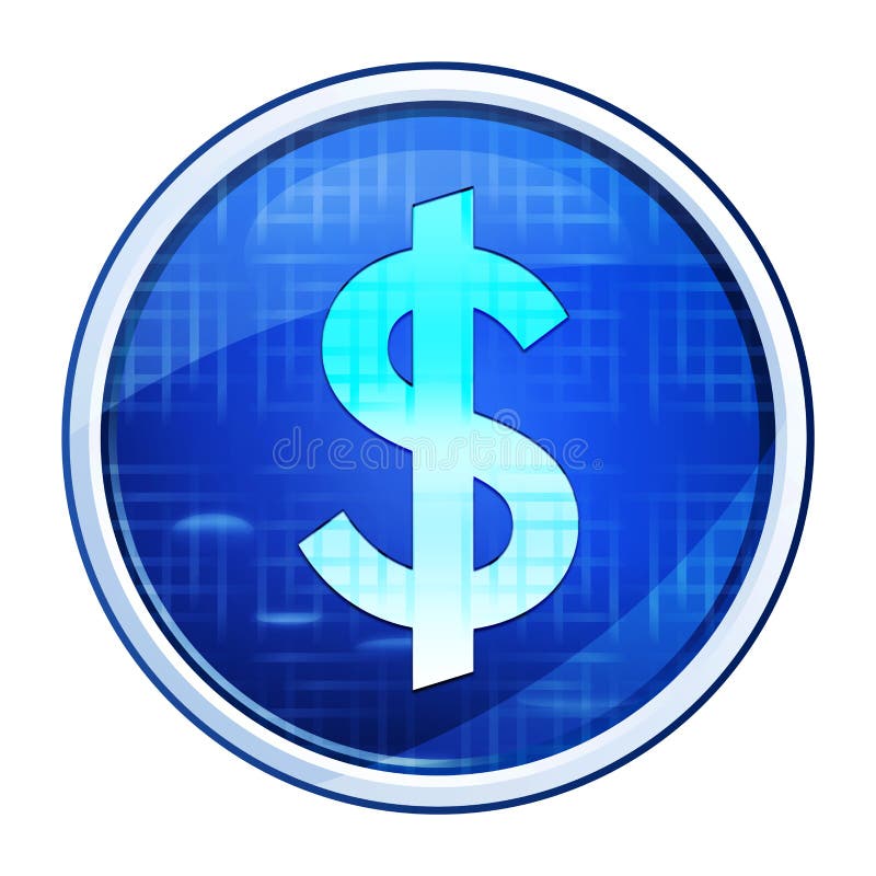 Dollar Sign Icon Futuristic Blue Round Button Vector Illustration Stock ...