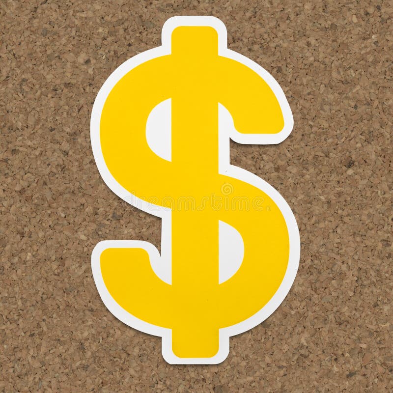 Dollar Sign $ Icon on Isolated Stock Photo - Image of yellow, shape ...
