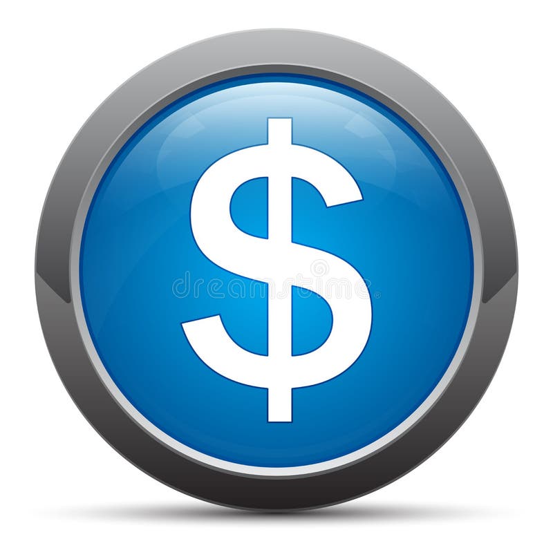Dollar Sign Icon Premium Blue Round Button Vector Illustration Stock ...