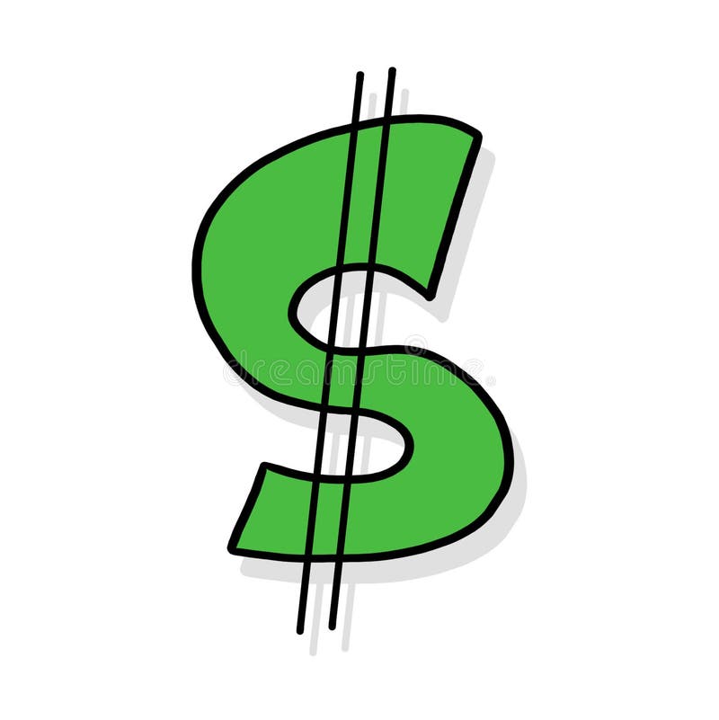 Dollar Money Sign Illustration Isolated on White Background Stock ...