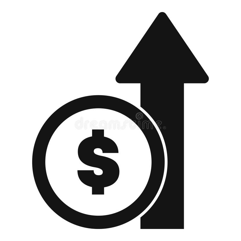 Dollar Sign Increasing Its Value with Upward Arrow Stock Vector ...