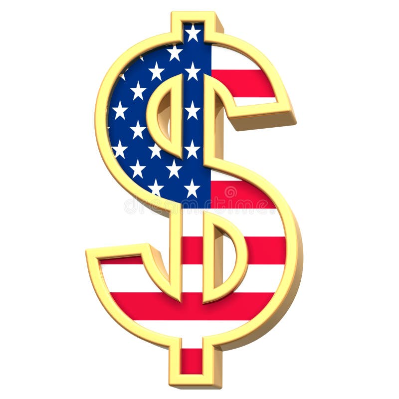 Dollar Sign Isolated on White. Stock Illustration - Illustration of ...