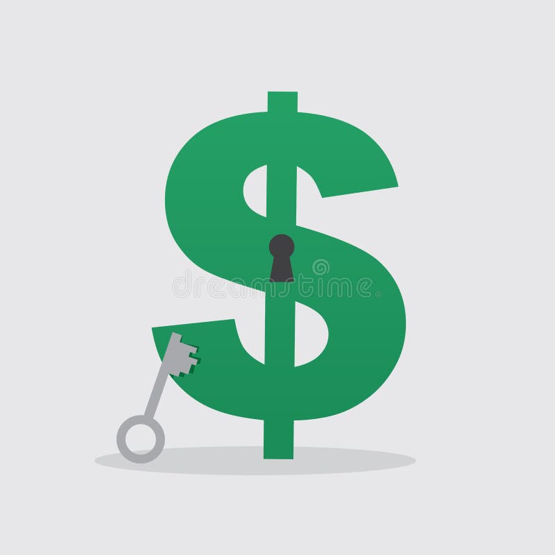 Dollar Sign Key stock vector. Illustration of rich, green - 39400126