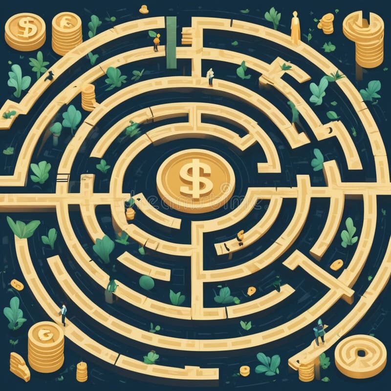Dollar Sign Labyrinth Navigating Financial Complexity Stock ...