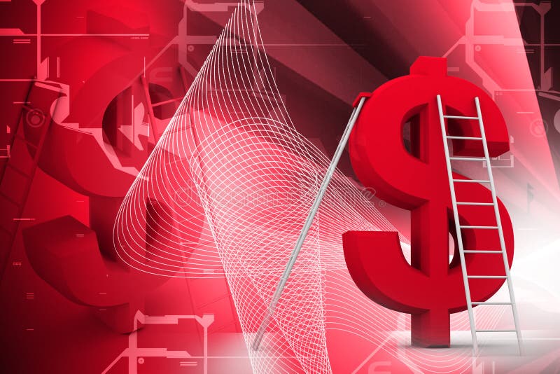 Dollar Ladder. Steps Out of Money. Ascent To Wealth Stock Vector ...