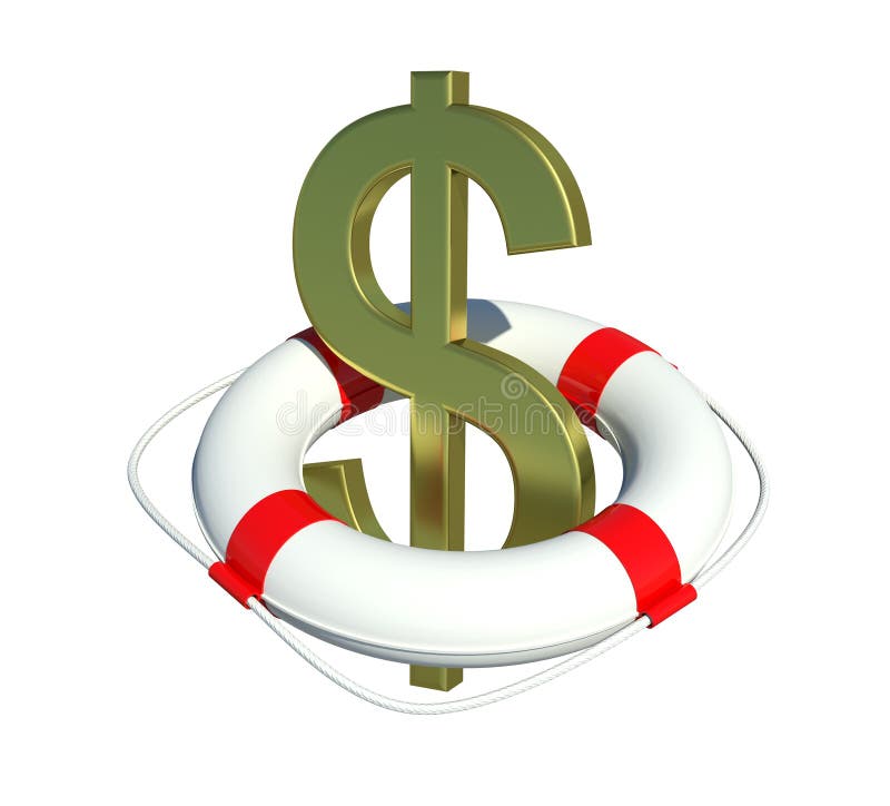 Dollar sign in lifebuoy stock illustration. Illustration of business ...