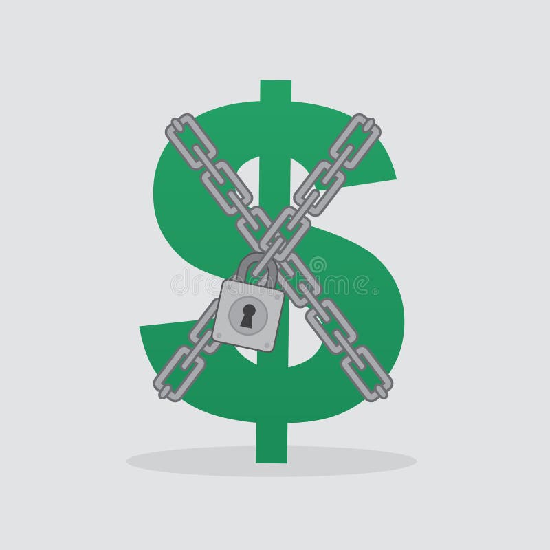 Dollar Sign Lock Chains stock vector. Illustration of shadow - 40501611