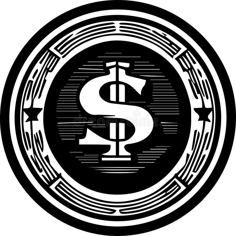 Dollar Sign Logo Monochrome Design Style Stock Vector - Illustration of ...