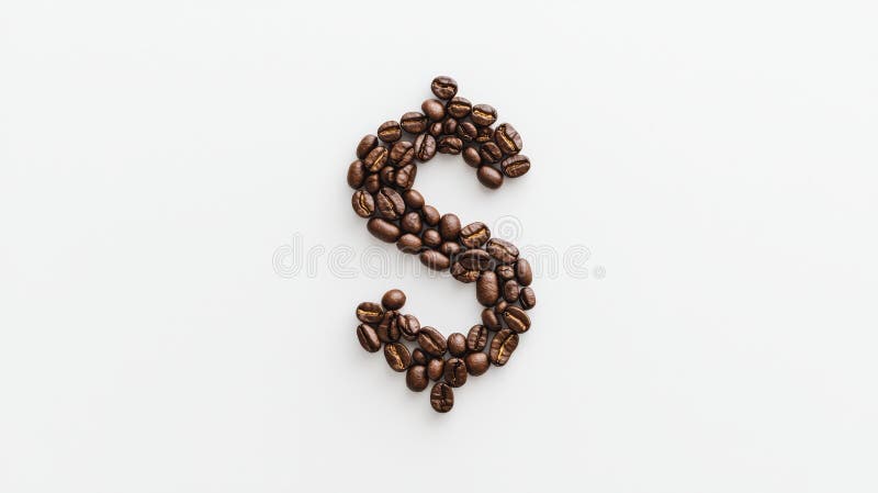 Dollar Sign Made of Coffee Beans on White Background Stock Photo ...