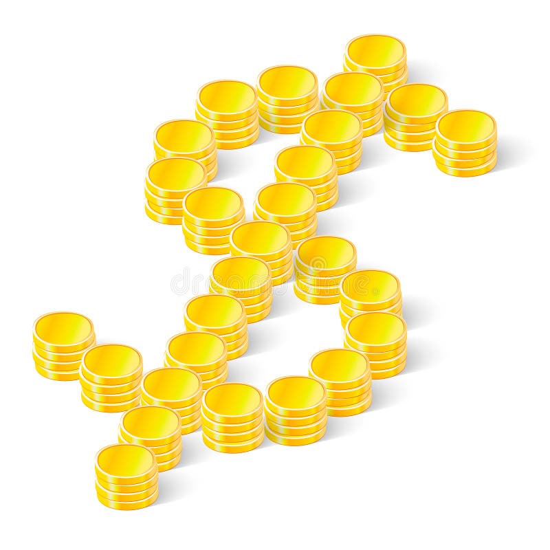 Dollar Sign Made ??of Coins Stock Vector - Illustration of currency ...