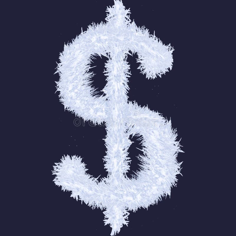 Dollar Sign Made of Ice and Snow Stock Illustration - Illustration of ...