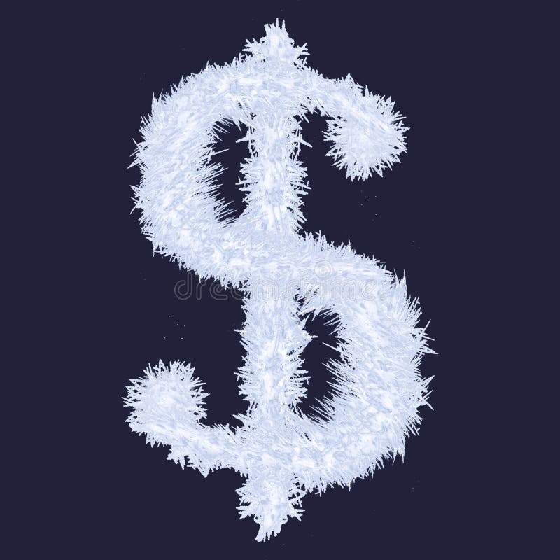 Dollar Sign Made of Ice and Snow Stock Illustration - Illustration of ...