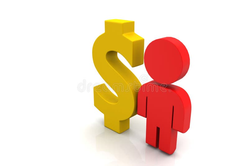 Dollar sign with man stock illustration. Illustration of business ...