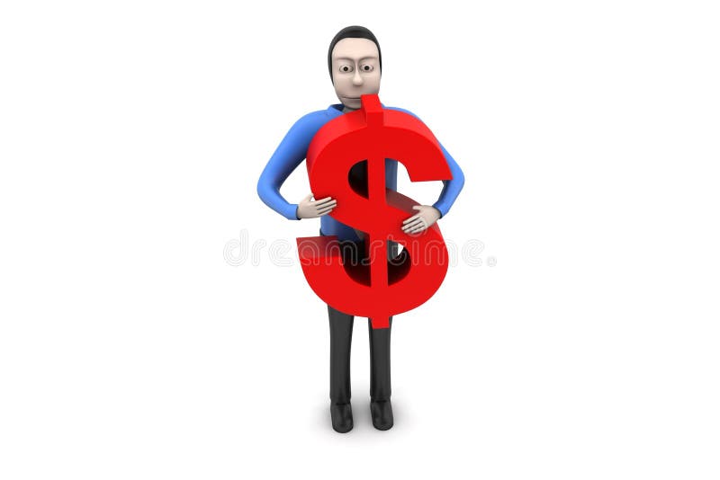 Dollar sign with man stock illustration. Illustration of bullion - 53561310