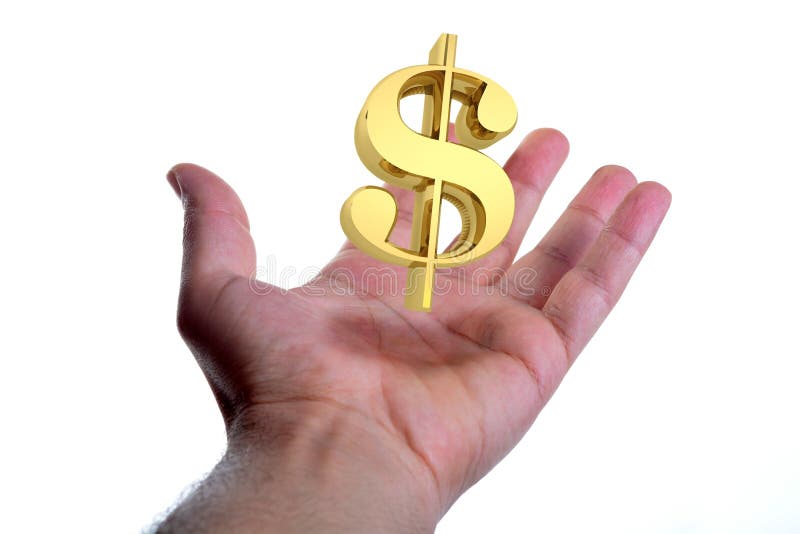 Dollar sign in hand stock photo. Image of gold, money - 63900936