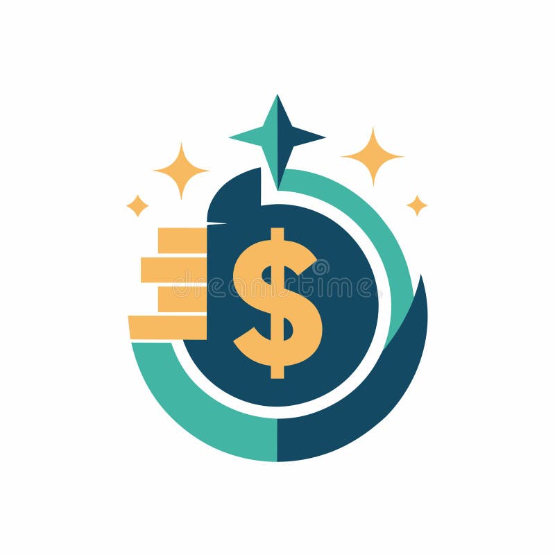 A Dollar Sign Overlaid with Stars in a Minimalist Design, a ...