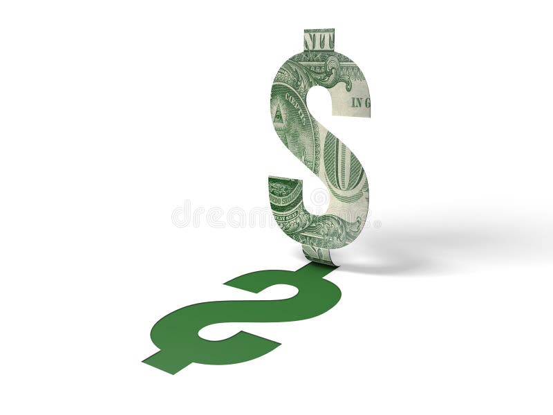 Dollar Sign from Paper. Concept 3D Illustration. Stock Illustration ...