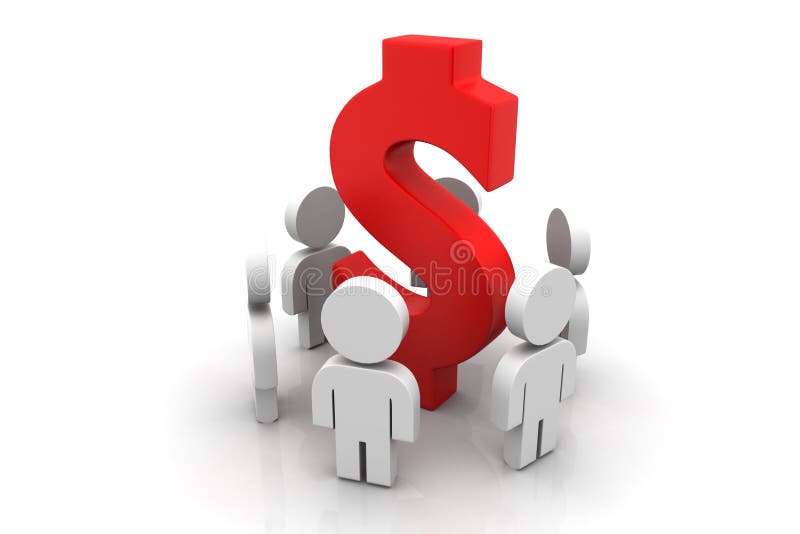 Dollar sign with people stock illustration. Illustration of investment ...