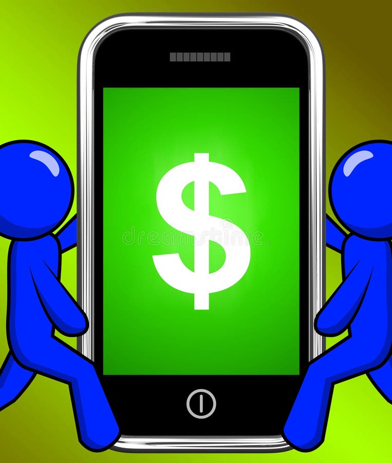 Dollar Sign on Phone Displays $ Currency Stock Illustration ...