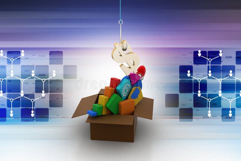 Dollar Sign Pick To the Basket Stock Illustration - Illustration of ...